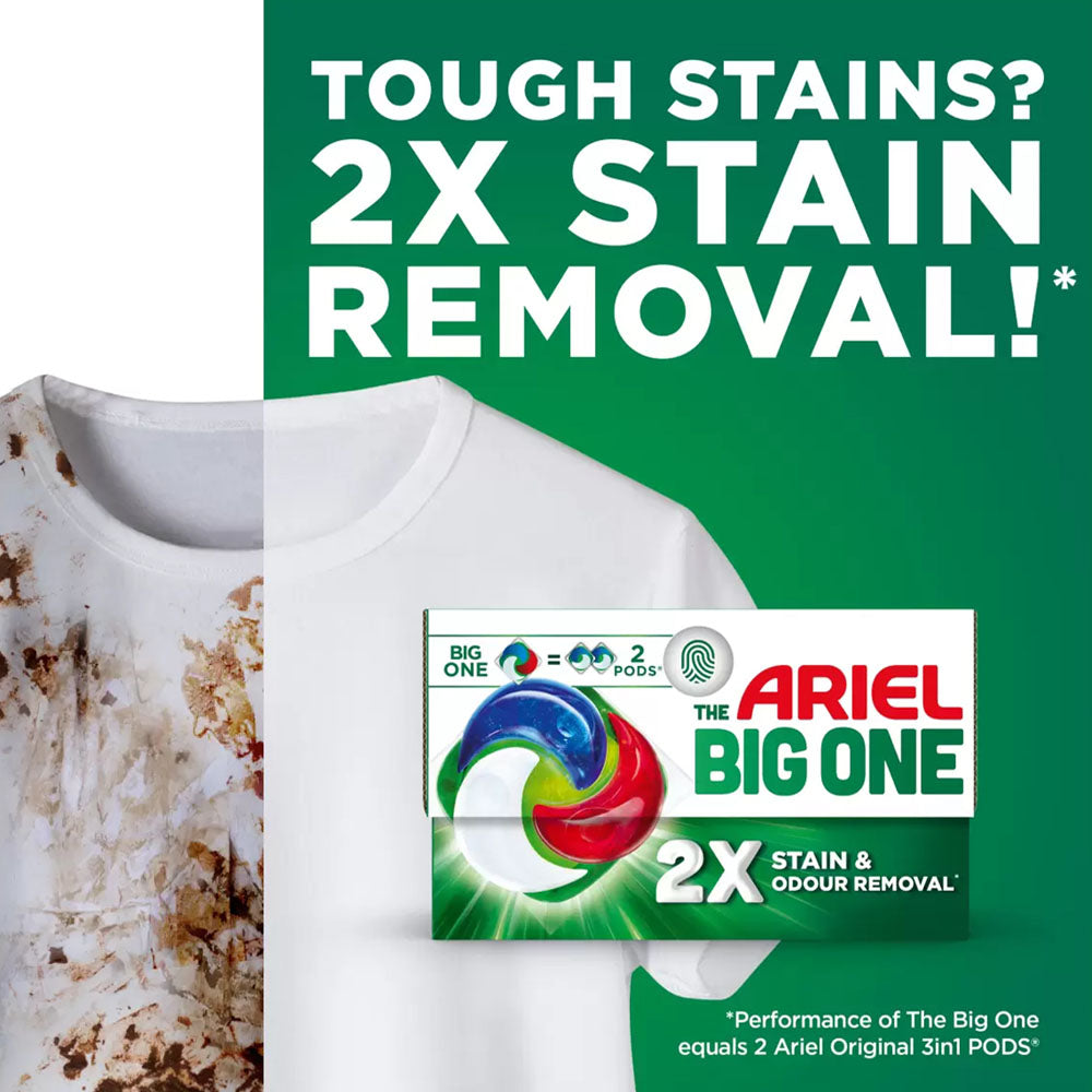 Ariel The Big One Laundry Liquid Pods Original, 2X Stain And Odour Rem ...