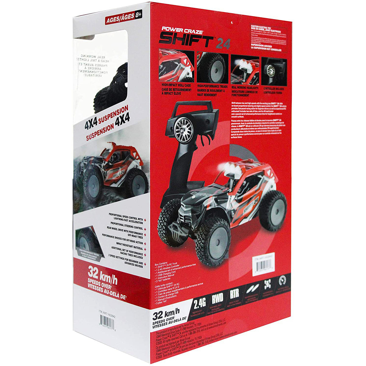 Power Craze Shift 24, 2.4G Remote Control Vehicle For Ages 8+ (Red ...